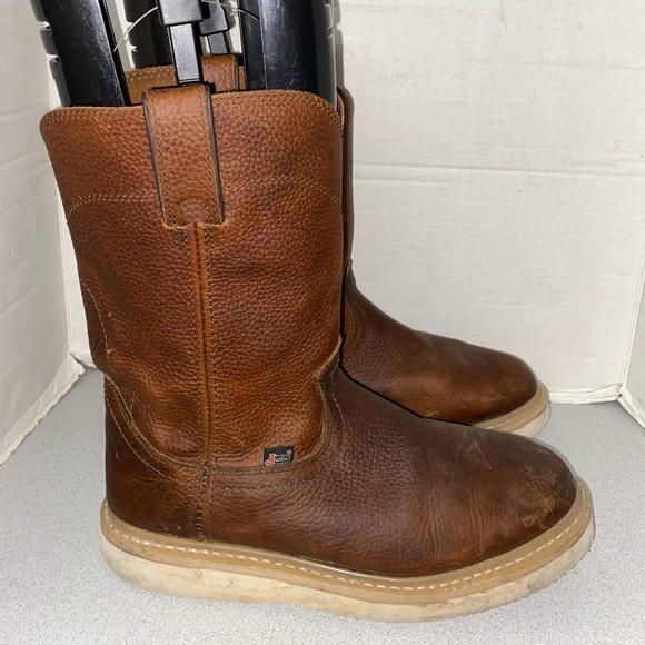Justin Boots | Shoes | Justin Boots Astm Brown Leather Sz Mens 1 | Poshmark